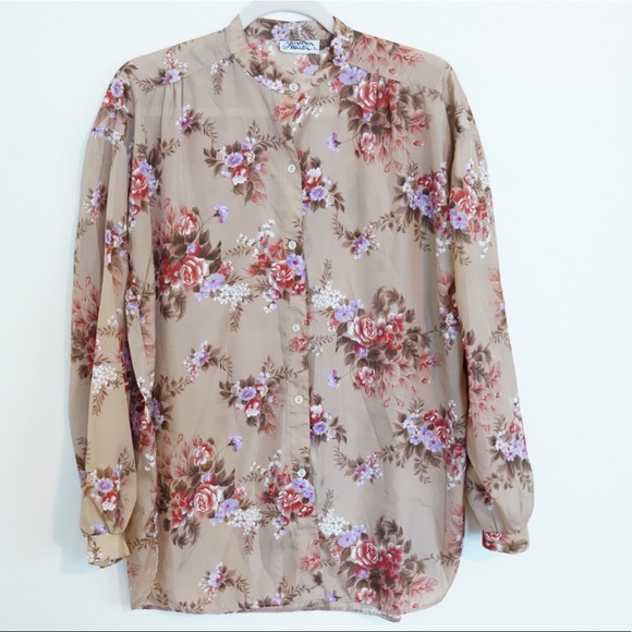 Vintage | Tops | Vintage Jonathan Martin Floral Blouse | Poshmark